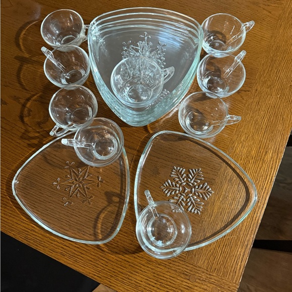 Dining | Clear Glass Snowflake Tea Set | Poshmark